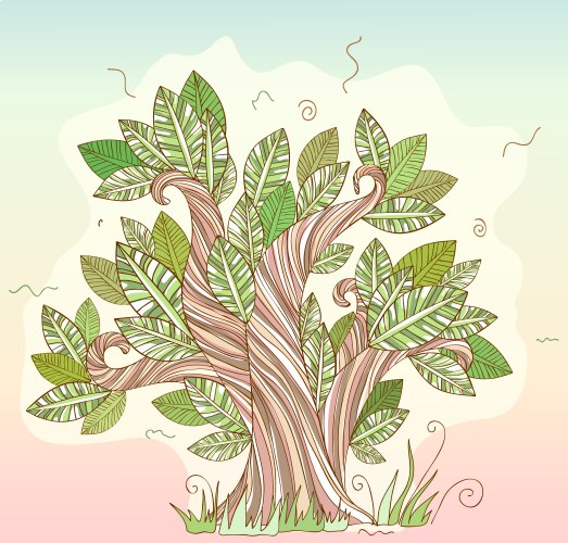 Philippine tarsier on a tropical tree Royalty Free Vector