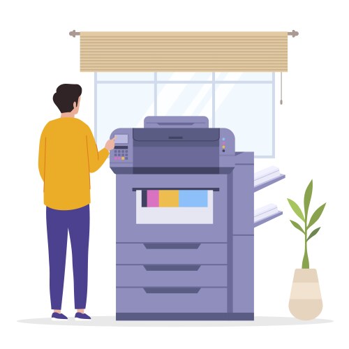 Hand drawn office printer Royalty Free Vector Image