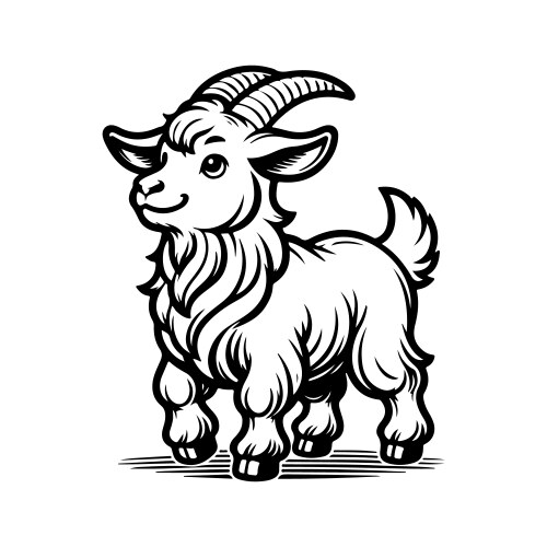 Goat line art Royalty Free Vector Image - VectorStock