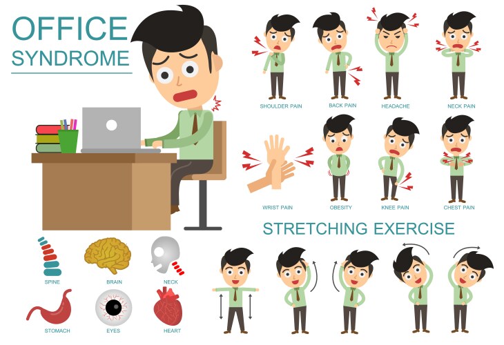 Office Syndrome Infographic Vector Images (over 240)