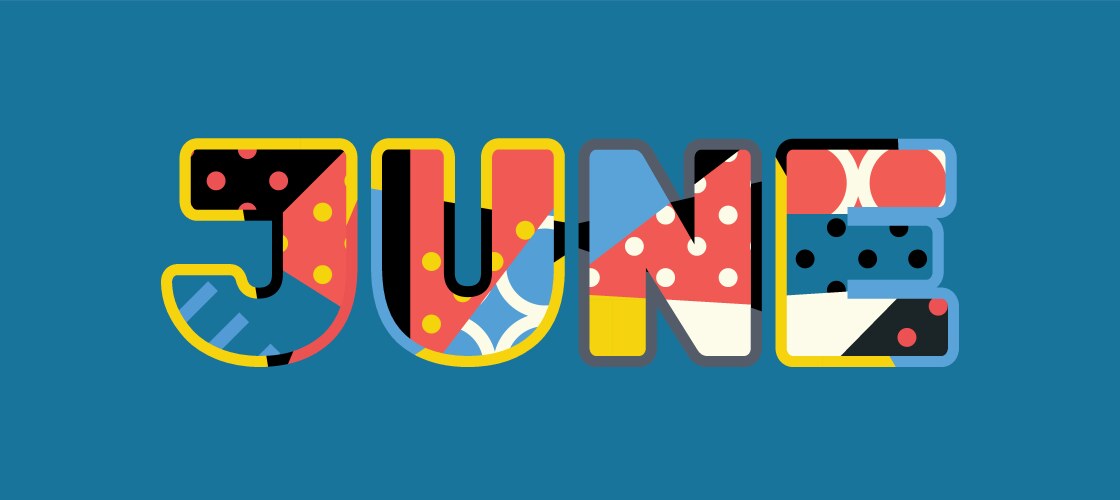 June concept word art Royalty Free Vector Image