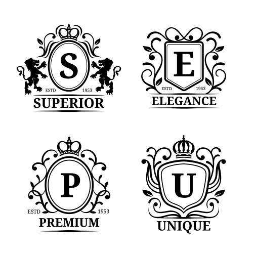 Set of classical logo or monogram design letters Vector Image