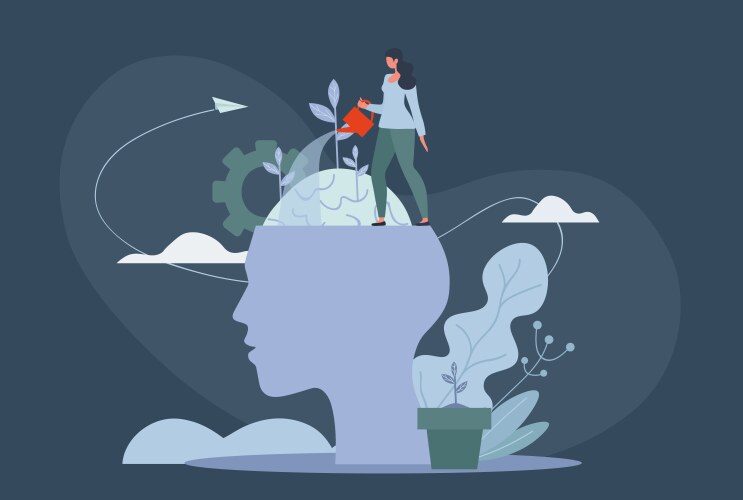 Personal growth self development logo Royalty Free Vector