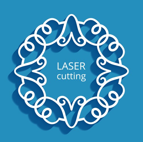 Circle frame with cutout lace border pattern Vector Image