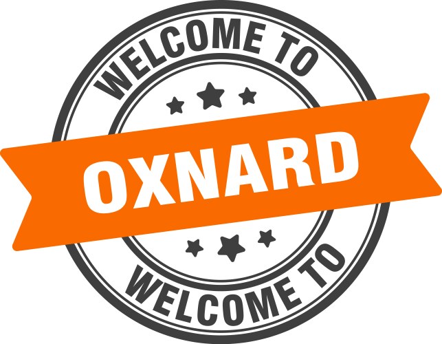 Welcome to oxnard stamp oxnard round sign Vector Image