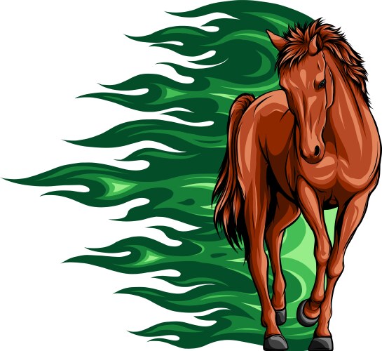 Cartoon little fire horse Royalty Free Vector Image