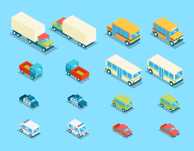 Logistics isometric set Royalty Free Vector Image