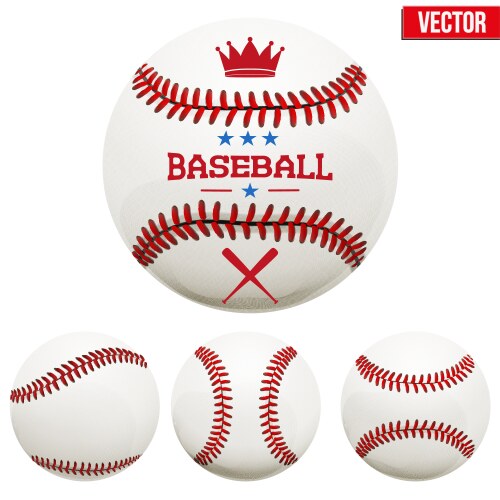 Baseball leather ball Royalty Free Vector Image