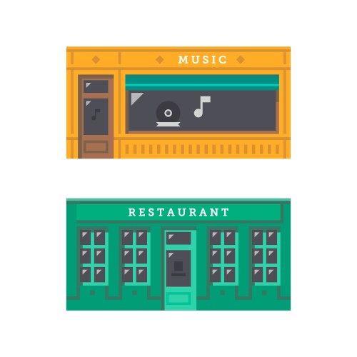 Cafe exterior coffee shop building Royalty Free Vector Image