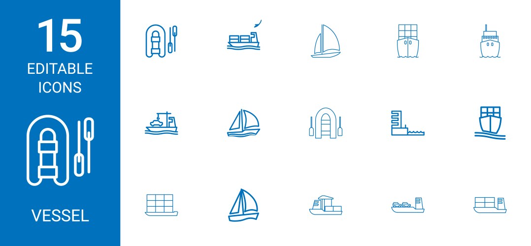 Fishing boat vessel isolated on the water black Vector Image