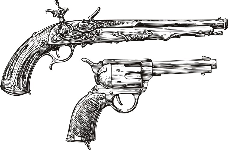 Gun Sketch Vector Images (over 5,400)