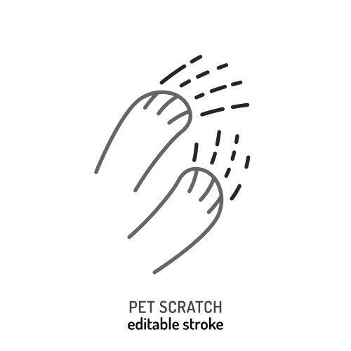 Cat dog scratch common pet behavior symbol Vector Image