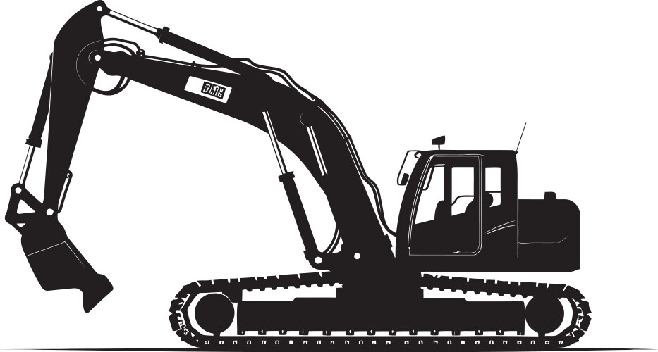 Excavator Black and White Vector Images (over 19,000)