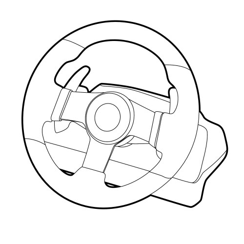 Ship wheel outline drawings Royalty Free Vector Image