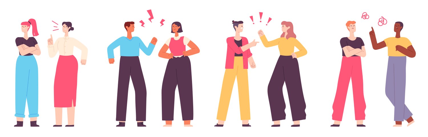 Business people quarrel angry office team Vector Image