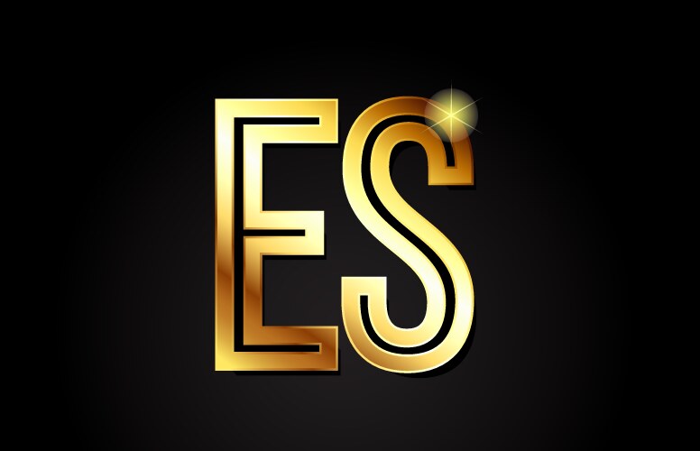 Metal blue alphabet letter es e s logo company Vector Image