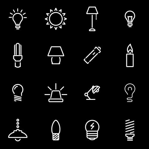 Light bulb and cfl lamp icons Royalty Free Vector Image