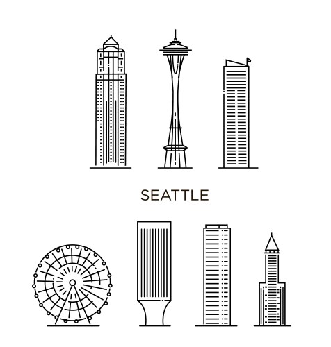Seattle skyline Royalty Free Vector Image - VectorStock