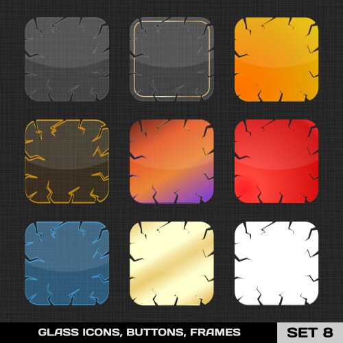 Set of colorful app icon frames templates buttons Vector Image