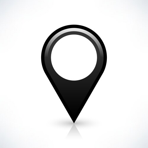 Black square map pins sign flat location icon Vector Image