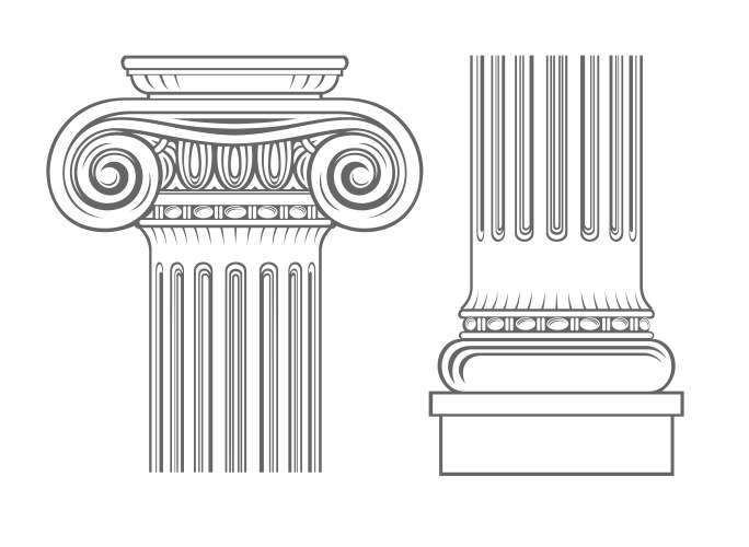 Capital of a medieval cathedral gothic column Vector Image