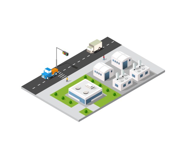 Isometric road highway infrastructure Royalty Free Vector