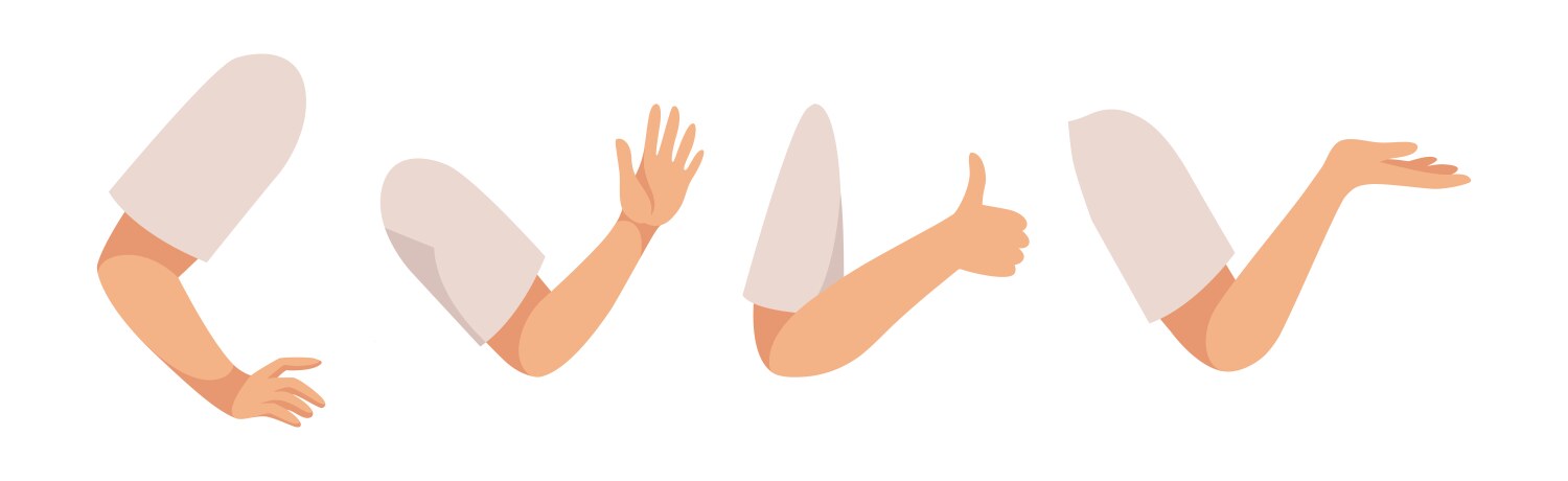 Man character constructor with separated arm body Vector Image