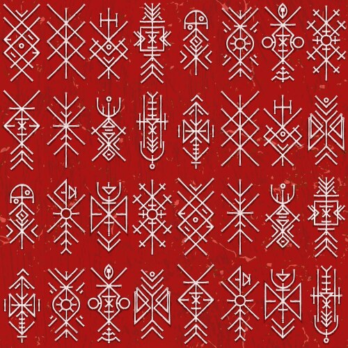 Runic geometric pattern Royalty Free Vector Image