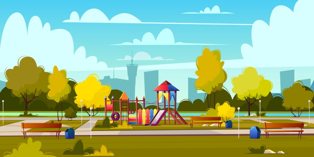 Outdoor park background template Royalty Free Vector Image