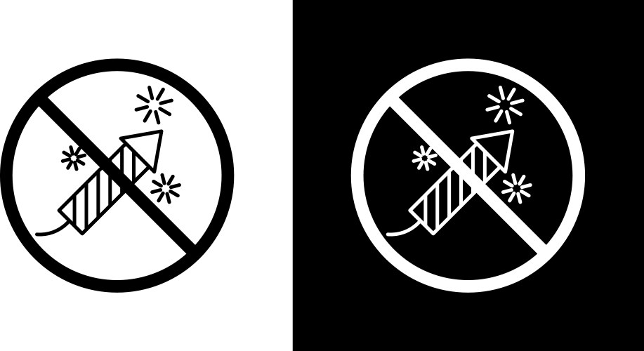 Ban on fireworks sign prohibited Royalty Free Vector Image