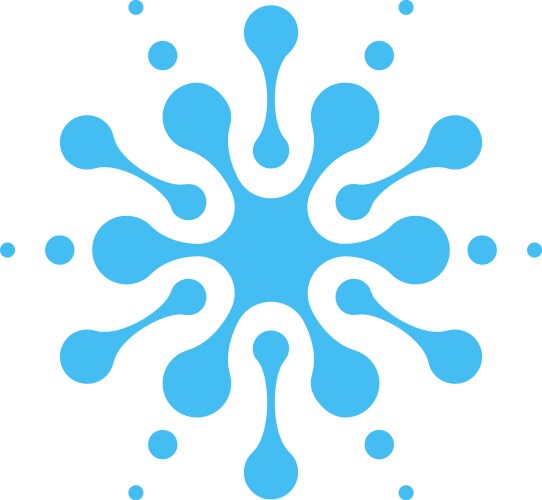 Blue water splash isolated over white Royalty Free Vector