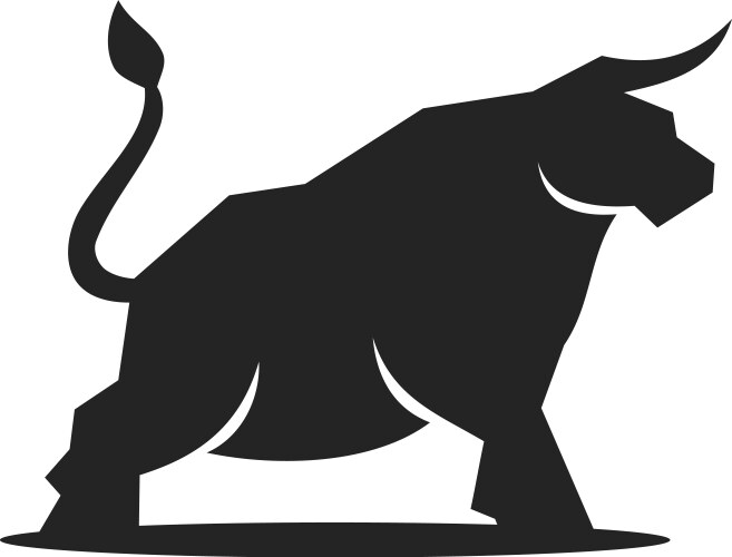 Bull run icon brand identity Royalty Free Vector Image