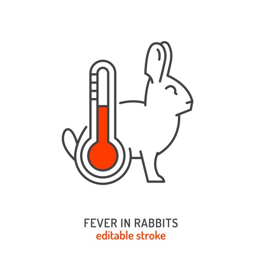 Rabbit fever and lethargy icon hyperthermia Vector Image
