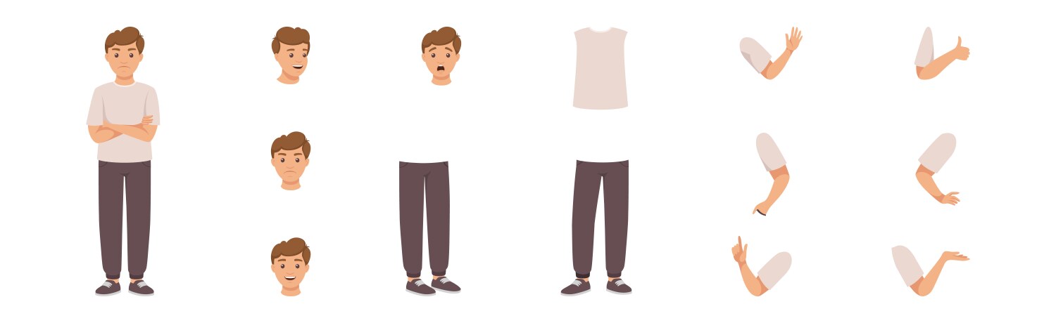 Man character constructor with separated body Vector Image