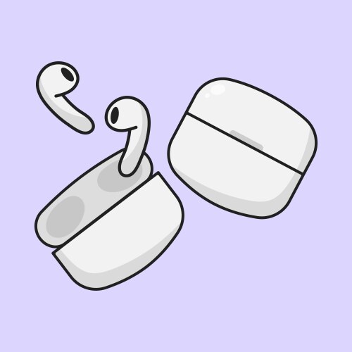 Tws wireless bluetooth ear phone Royalty Free Vector Image