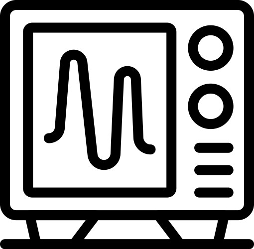 Electronic device displaying sinusoidal waveform Vector Image