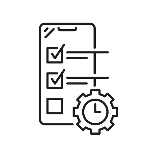 Project management linear desktop icon Royalty Free Vector