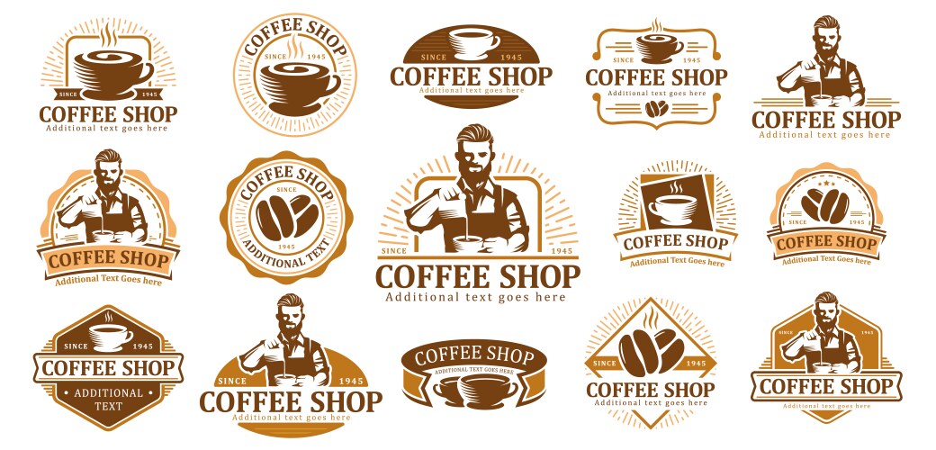 Espresso coffee emblem logo badge Royalty Free Vector Image