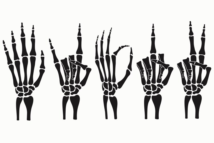Skeleton hand shows middle finger Royalty Free Vector Image