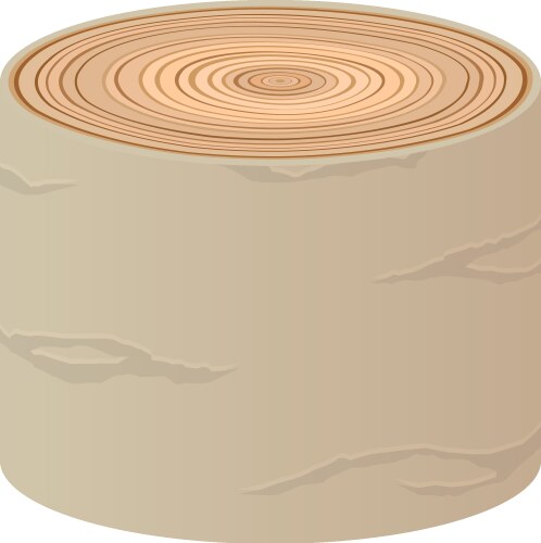Cartoon wood log isolated on white background Vector Image