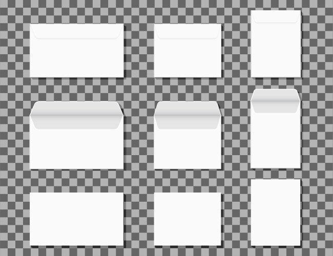 White envelope a4 dl and c6 template Royalty Free Vector