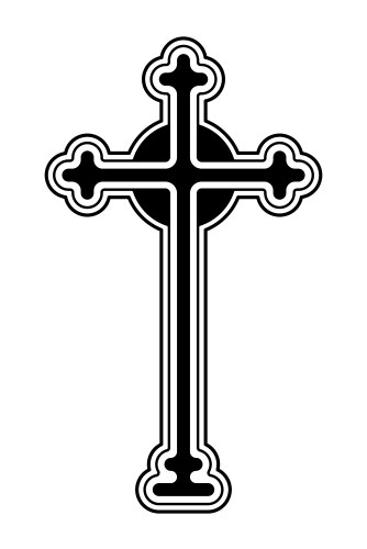 Gothic christian cross icon symbol flat Royalty Free Vector