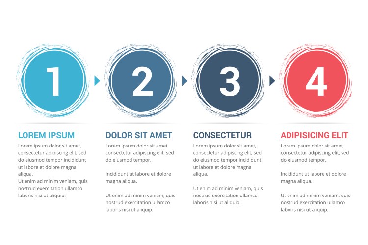 Infographic template pointer with 4 steps Vector Image