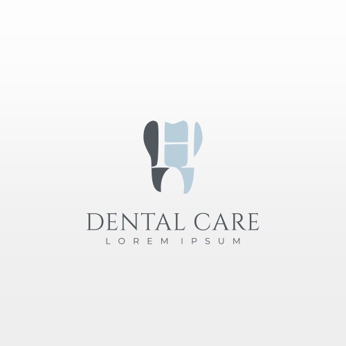 Letter m tooth dental logo design Royalty Free Vector Image