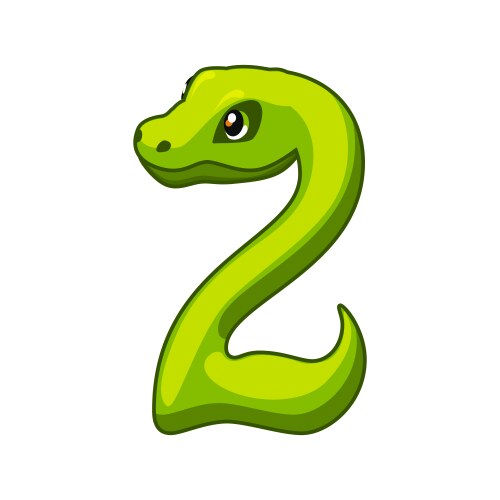 Snake font digit 3 cartoon three number Royalty Free Vector