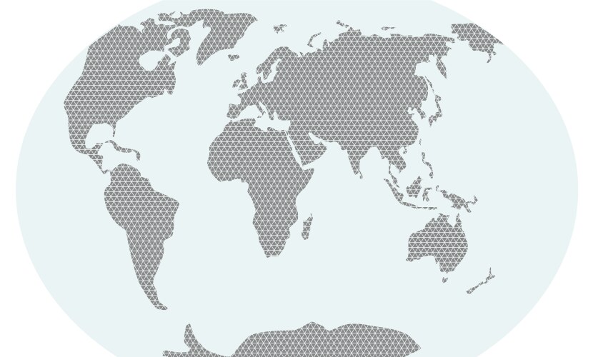 World map in triangles grey Royalty Free Vector Image