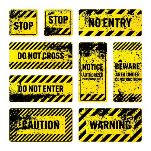 Danger Signs Warning Yellow Vector Images (over 49,000)