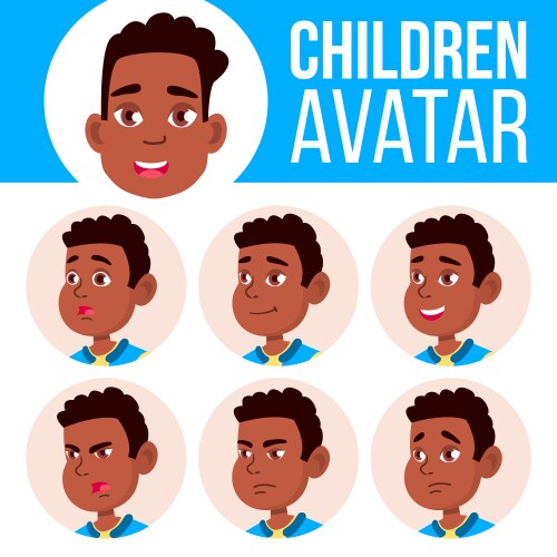 Cartoon children set of avatar Royalty Free Vector Image