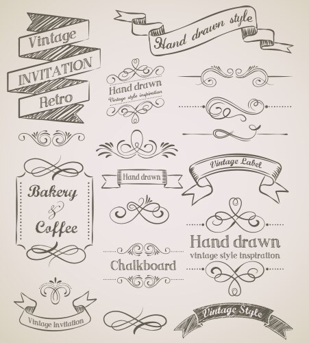 Drawn Hand Vintage Vector Images (over 590,000)