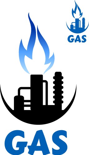 Natural gas refinery factory icon Royalty Free Vector Image